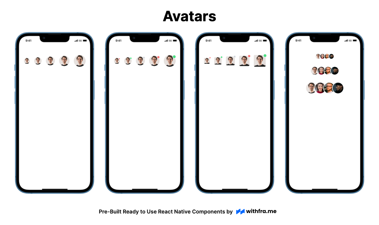 Avatars - React Native Components - WithFrame