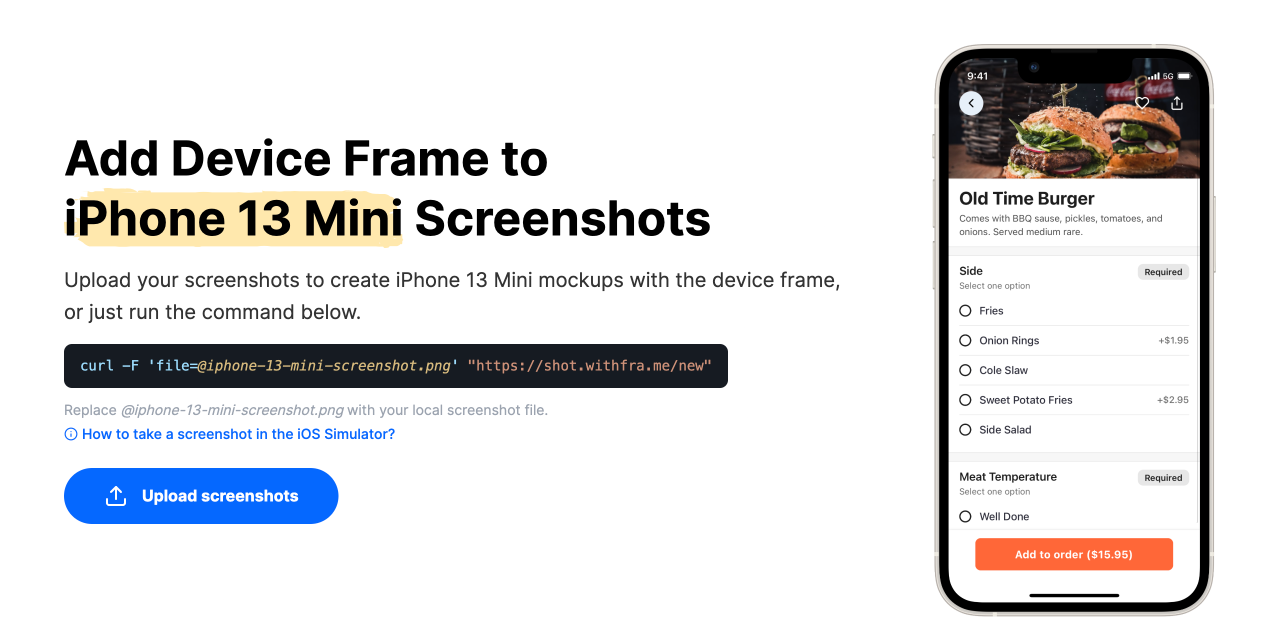 Add Device Frame to iPhone Screenshots - WithFrame